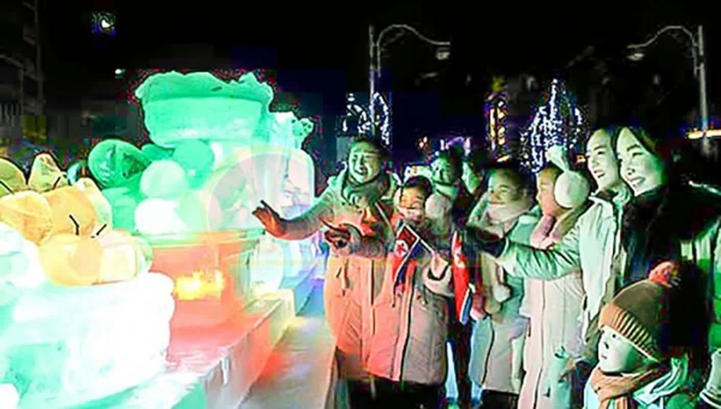 Over 60 Snow and Ice Sculptures Light Up North Korea’s Samjiyon City ...